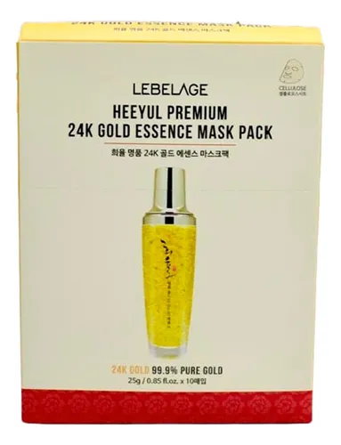 Mascarilla Facial Coreana Premium De Oro 24k Heeyul 20pz