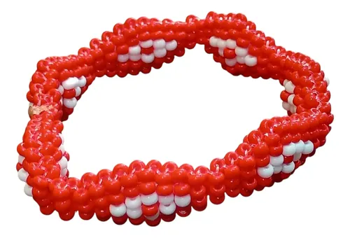 Chango (pulsera) Cuenta Chica Elástico Ide Santería Rojo/bla | Meses ...