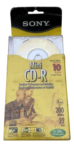 Mini Cd-r Paquete De 10 Mini Cd 8cm Sony Nuevo Virgen 200 Mb | Meses ...
