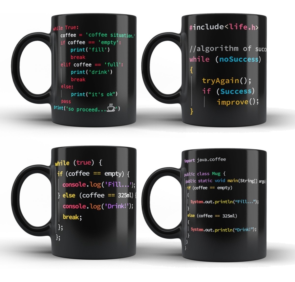 Caneca Preta Programador A Dev Com Nome Vários Modelos