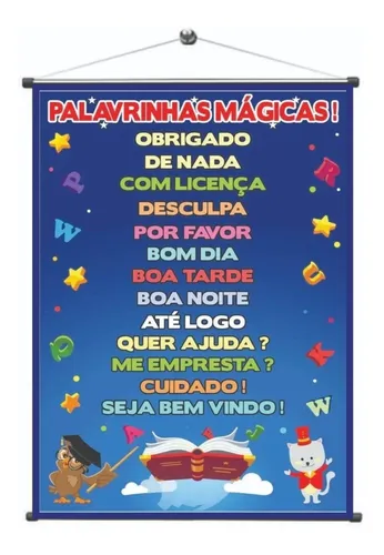 Banner Escolar Palavrinhas Mágicas | Parcelamento sem juros Banner Escolar Palavrinhas Mágicas | Parcelamento sem juros