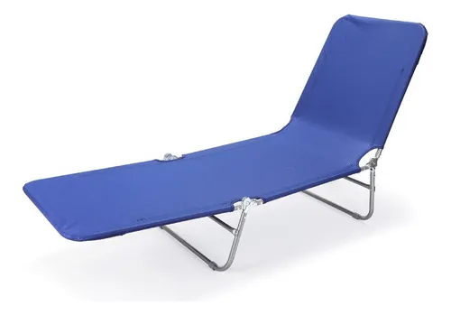 Reposera Plegable Silla Playera Reforzada Jardin Y Exterior Color Azul ...
