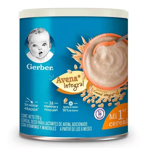 Cereal Infantil Gerber Etapa 1 Avena Integral Lata 270g Gerber Comida ...