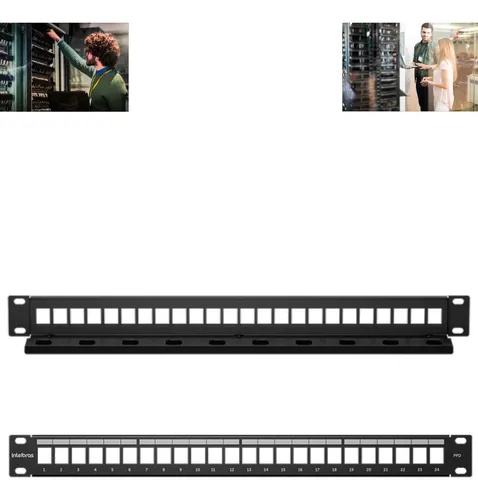 Patch Panel Descarregado Ppd24 24 Portas Cat. 5e, Cat.6 E Ca | Frete grátis
