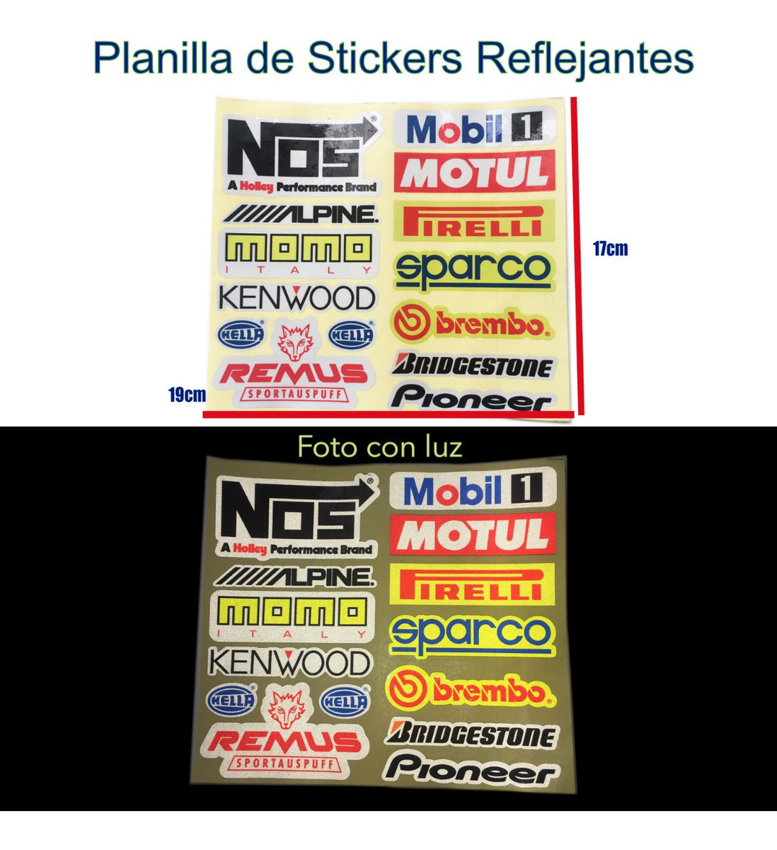 Sticker Calcomanía Para Coche Marcas Auto 12stks Reflejantes Mercado