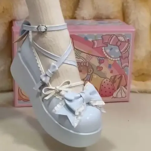 Zapatos De Plataforma Plana Lolita Mary Jane En Forma De Cor | Envío gratis