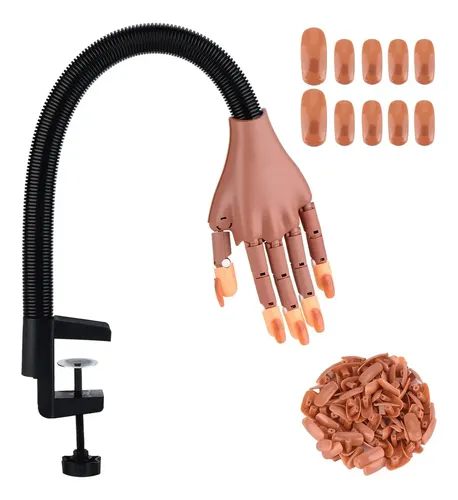 Mão Articulável De Treino Manicure Com Garra + 105 Unhas | Frete grátis