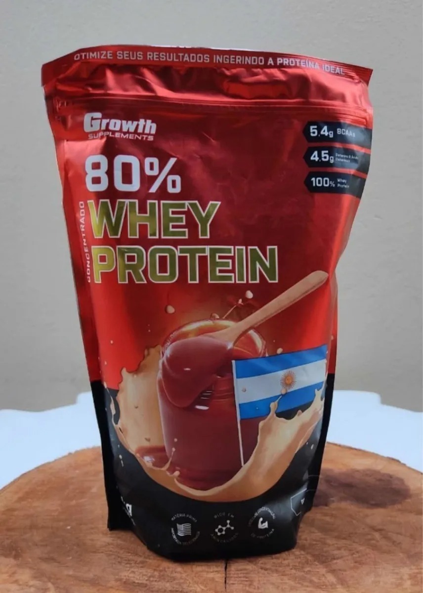 Whey Protein Concentrado 80 1 Kg Growth Vários Sabores Frete Grátis