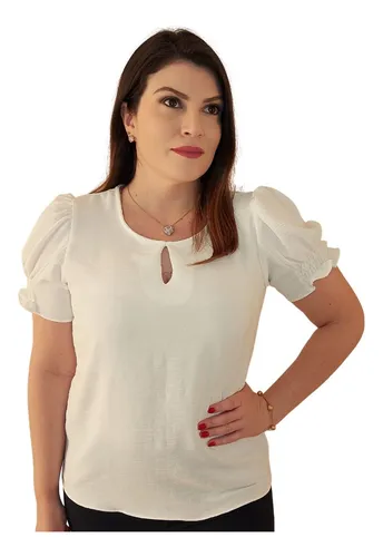 Blusa Manga Bufante Princesa Social Feminina Duna Camisa Mercadolivre