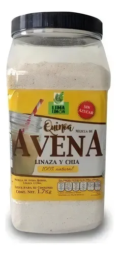 Avena Quinoa, Linaza Y Chia Eat Natural Lima Limon 1.7 Kg Avena Quinoa, Linaza Y Chia Eat Natural Lima Limon 1.7 Kg