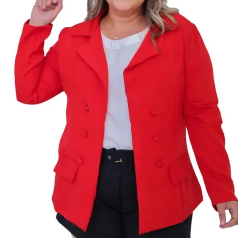 Blazer Plus Size Feminino Alfaiataria Social Elegante Mercadolivre