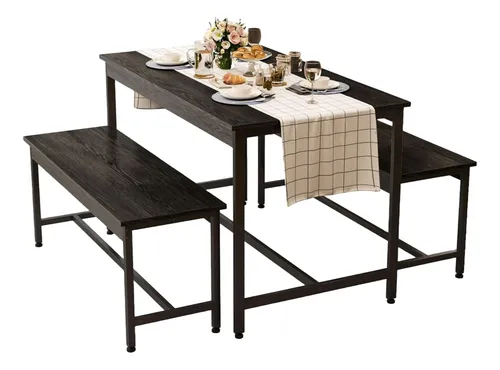 Conjunto De Comedor Rectangular Con 2 Bancos Para 4 Personas | MercadoLibre