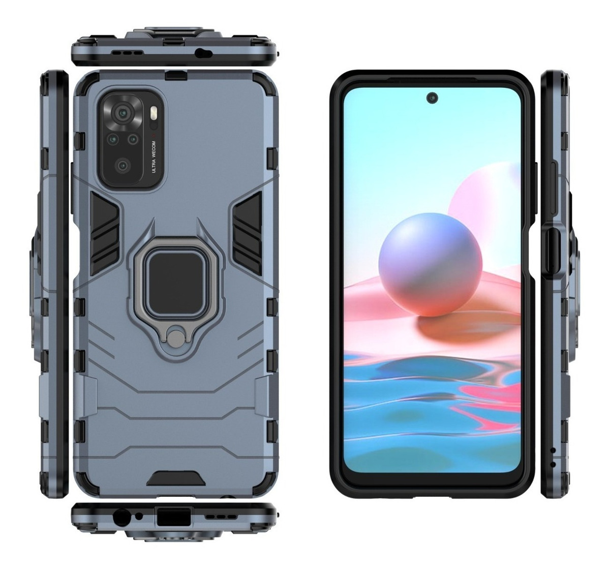 Xiaomi Redmi Note 10 Funda De Uso Rudo Cristal Templado 9h Mercado