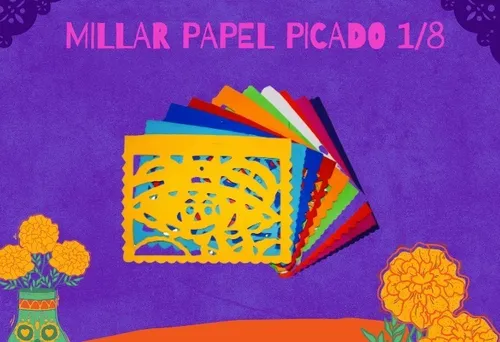 Papel Picado Millar De 1 8 Para Día De Muertos Papel China Meses Sin