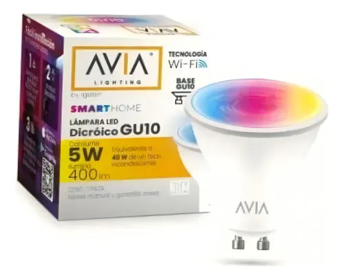 Foco Led Dicroico 5w Inteligente Gu10 Avia Dimeable Smart Color De La