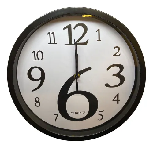 Relógio De Parede Analógico 30cm Quartz Grande Redondo Cor Da Estrutura