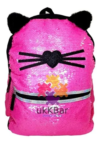 Mochila Grande Lentejuelas Reversibles Gatito Orejas Peluche | MercadoLibre Mochila Grande Lentejuelas Reversibles Gatito Orejas Peluche | MercadoLibre