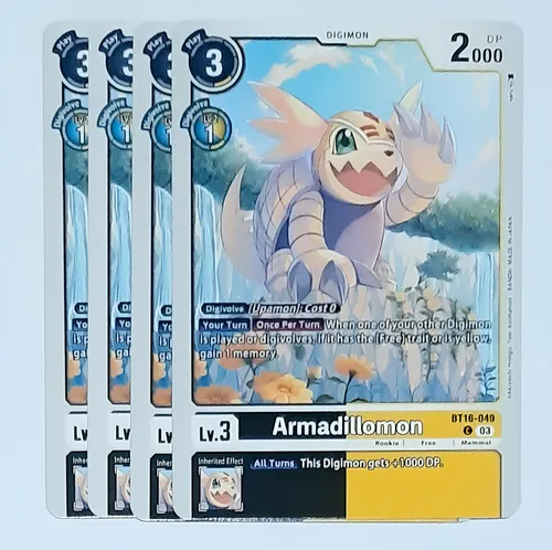 Carta X4 Playset Tcg Armadillomon Bt16 049 C Digimon Armadillomon Bt16 049 C Inglés | Meses sin ...