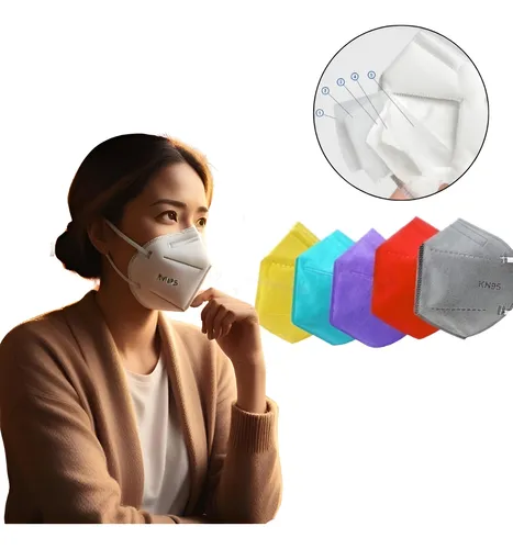 Máscara 5 Camadas Kn95 / N95 / Pff2 Kit 100 Un Coloridas | Frete grátis