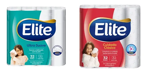 Elite Ultra Suave Papel Higiénico Doble Hoja 32 Rollos