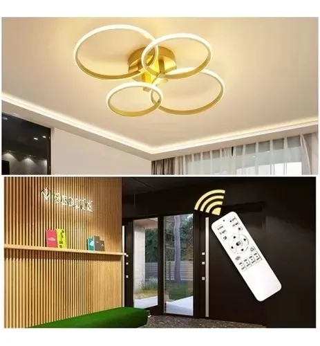 Luminária Moderna Led 47w C/ Controle Remoto Bivolt Dourada | Frete grátis Luminária Moderna Led 47w C/ Controle Remoto Bivolt Dourada | Frete grátis