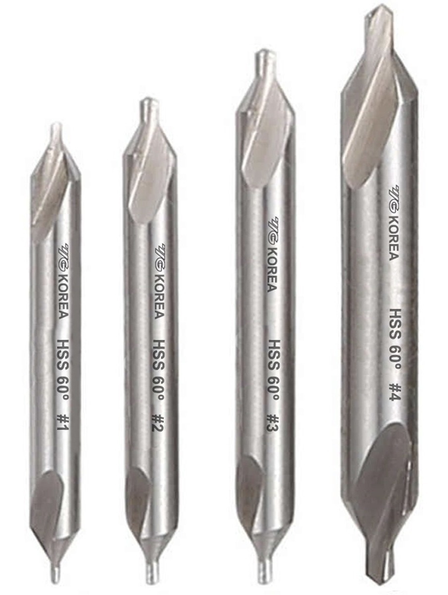 Juego Set De 4 Brocas De Centro Hss De #1 Al #4 Yg-1 Korea | Envío gratis