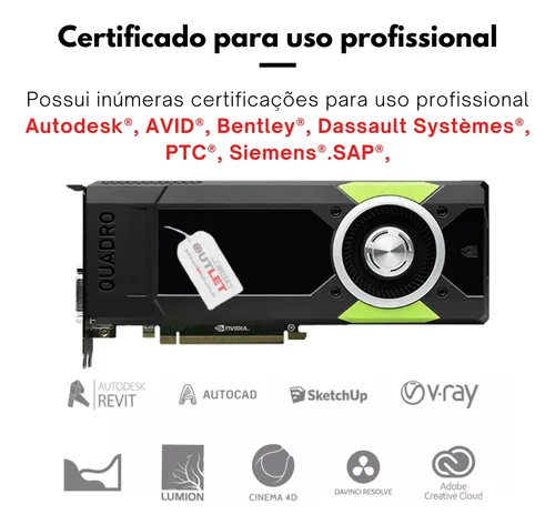 Placa De Video Quadro Gamer Profissional Quadro P5000 16 Gb Placa De Video Quadro Gamer Profissional Quadro P5000 16 Gb
