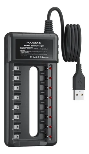 Cargador De 8 Pilas Aa Y Aaa Recargables Cable Envío Gratis