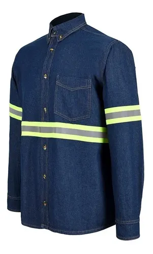 Camisa De Mezclilla Con Reflejante Envío Gratis