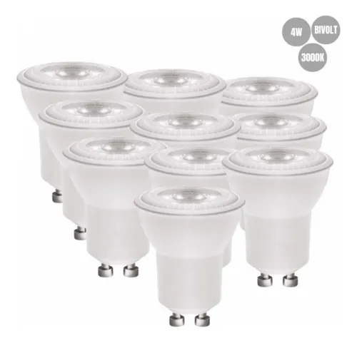 Kit 10 Lampada Dicroica Mr11 Dimerizavel 4w Biv Gu10 3000k