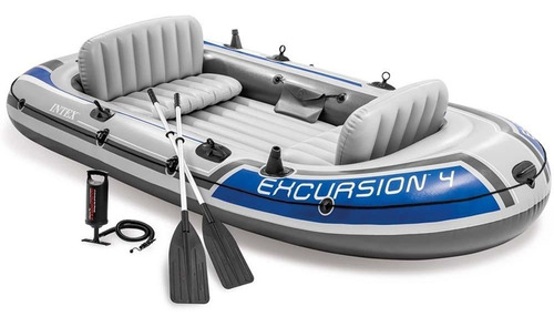 Barco Bote Inflável Intex Excursion 4 Pessoas Remos Bomba ... Barco Bote Inflável Intex Excursion 4 Pessoas Remos Bomba ...