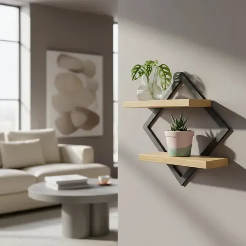 Quadro Decorativo Com Prateleira Dupla Nicho Moldura Luxo | MercadoLivre