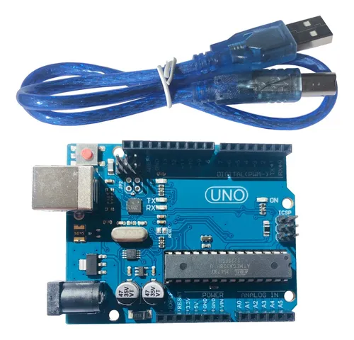 Placa Compatível Arduino Uno R3 Dip Atmega328p C/ Cabo Usb | MercadoLivre Placa Compatível Arduino Uno R3 Dip Atmega328p C/ Cabo Usb | MercadoLivre