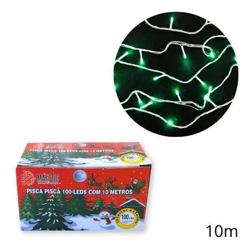Pisca Pisca Com 100 Leds Verde Elétrico | Parcelamento sem juros Pisca Pisca Com 100 Leds Verde Elétrico | Parcelamento sem juros