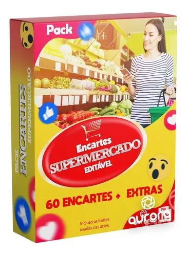Encartes Supermercado Pack Editável 70 Encartes à Venda Em Tianguá