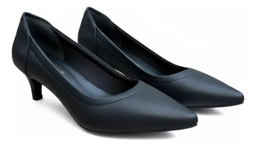 Scarpin 41 42 43 Salto Baixo Bico Fino Conforto Anatômico ...