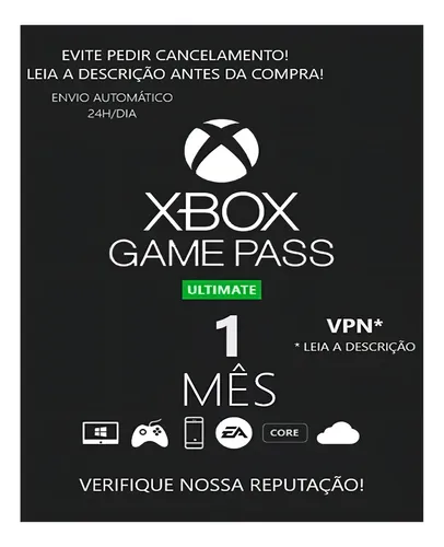 Xbox Game Pass Ultimate 1 Mês Mercadolivre