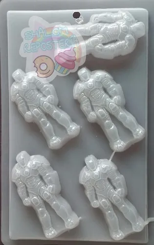 Molde Mediano Gelatina 5 Heroe Iron Hombre Jabon Yeso Meses Sin