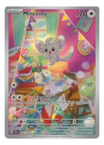 Tarjeta Pokemon Minccino 182/162 Ir Illustration Temporal Fo | Envío gratis