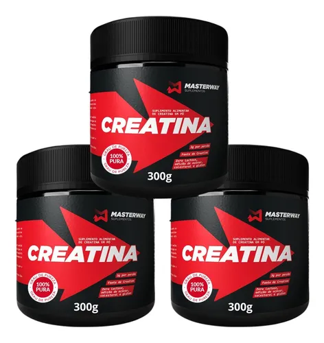 Combo 3 Creatinas Masterway 100 Pura Monohidratada 300g Parcelamento