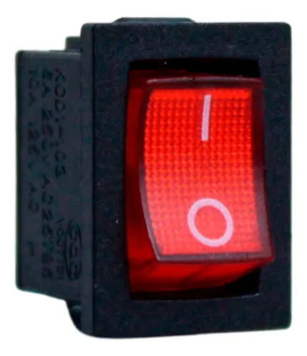 Interruptor de encendido/apagado cuadrado rojo de 3 terminales con neón ...