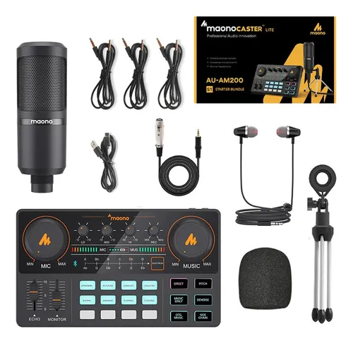 Mezclador de podcast Maonocaster Lite AM200-S1 para estudio, micrófono ... Mezclador de podcast Maonocaster Lite AM200-S1 para estudio, micrófono ...