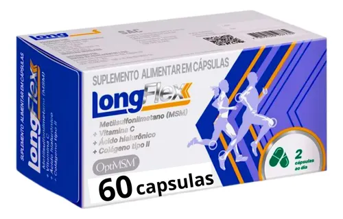 Suplemento Alimentar Longflex Colágeno Hialurônico 60 Caps | Frete grátis