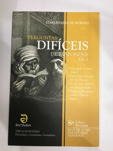 Perguntas Difíceis De Responder Livro Vol 1 - Elias Soares | MercadoLivre Perguntas Difíceis De Responder Livro Vol 1 - Elias Soares | MercadoLivre