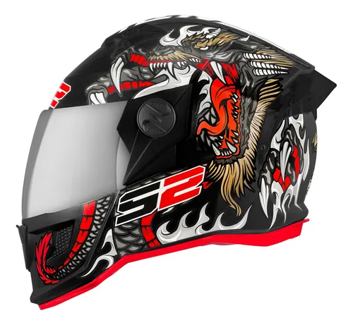 Capacete Fechado Integral Stealth Dragon Viseira Espelhada ... Capacete Fechado Integral Stealth Dragon Viseira Espelhada ...