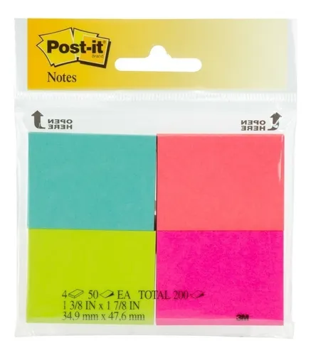 Mini Notas Adhesivas 3m Post It Colores Surtidos Mercadolibre