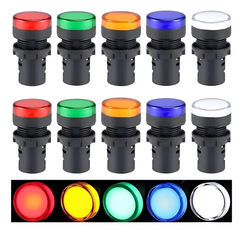 10 Unidades Led Lámparas Piloto Ahorro De Energía 22 Mm | Meses sin interés