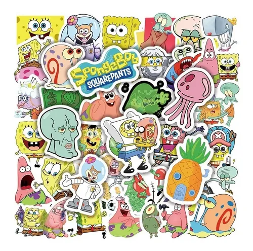 100 Stickers De Bob Esponja Pegatinas Calcomanias Cuotas Sin Interés