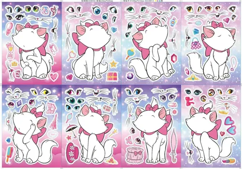 Marie Gato Aristogatos Plantillas Calcomanías Pvc Vs Agua | MercadoLibre
