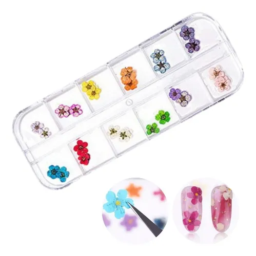 12 Flores Secas Natural Encapsulamento Decoração Unhas Mercadolivre